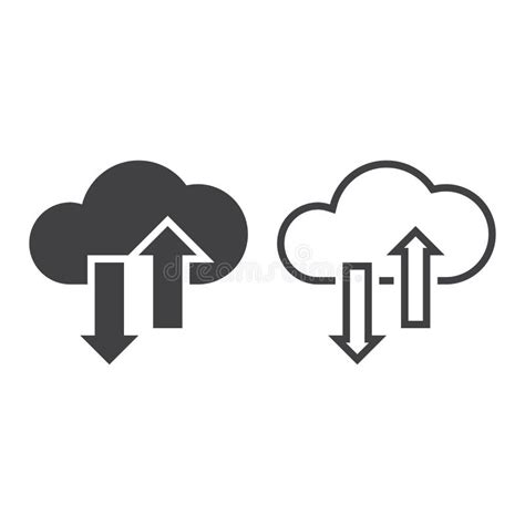 Cloud Sync Line Icon Outline And Solid Vector Sign Linear Stock Vector Illustration Of Sync