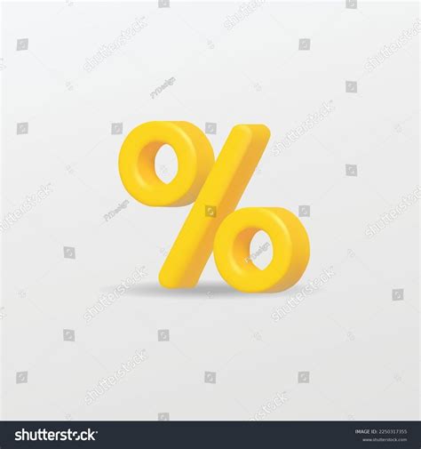 3d Gold Percent Icon Website Label Stock Vector Royalty Free