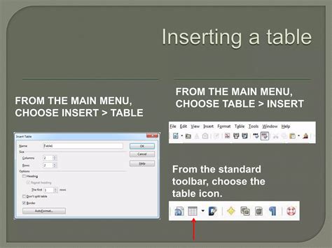 Libre Office Writer Lesson Working With Tables And Templates PPTX