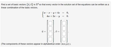 Solved Find A Set Of Basic Vectors U V In R So That Every Chegg Com