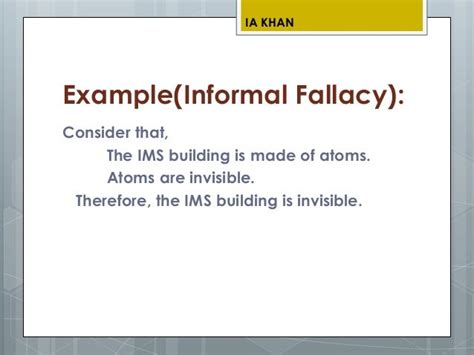 Logic Presentationinformal Fallacies