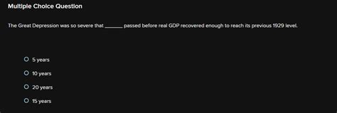 Multiple Cholce Question The Great Depression StudyX