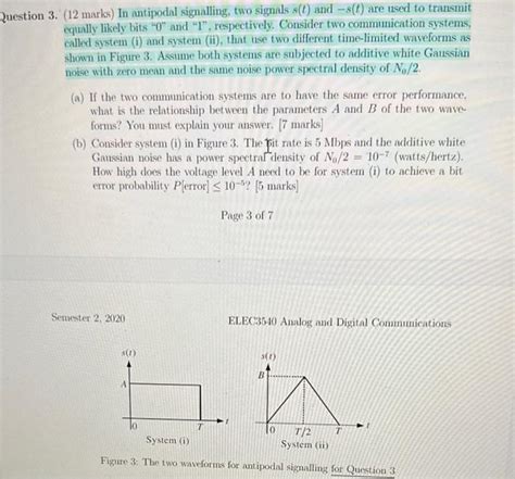solved 3 12 marks in antipodal signalling two signals
