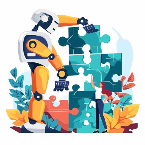 Premium Vector Collaborationbetweenhumanandairobot