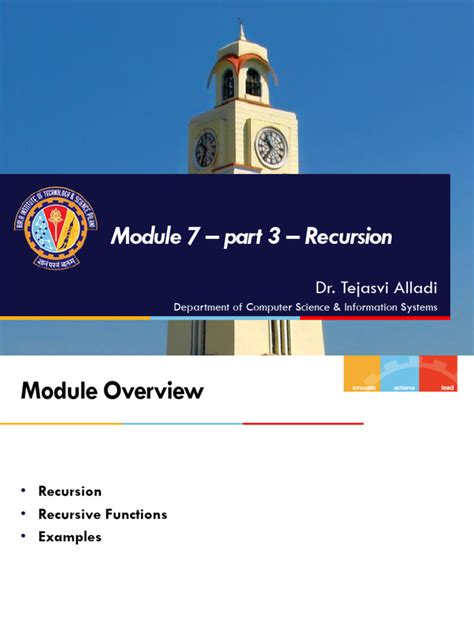 Module 7 Part 3 Recursion Pdf
