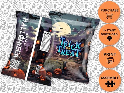 Halloween Chip Bag Wrapperchip Wrapper For Halloweenchips Packet