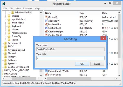 How To Change The Window Border Size In Windows 8