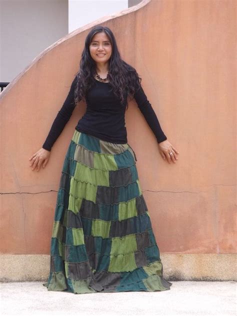Patchwork Maxi Skirt Boho Style