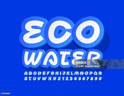 벡터 크리에이티브 사인 에코 워터 스티커 알파벳 문자 및 숫자 개념에 대한 스톡 벡터 아트 및 기타 이미지 개념 광물질 그래픽 프린트 Istock