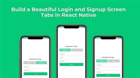 Build A Beautiful Login And Signup Screen Tabs In React Native