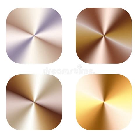 Brushed Metal Square Button Stock Vector Illustration Of Gold