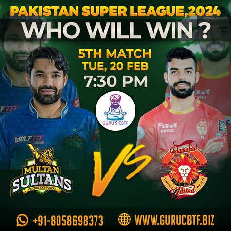 Multan Sultans Vs Islamabad Todays Match Prediction Gurucbtf Ipl