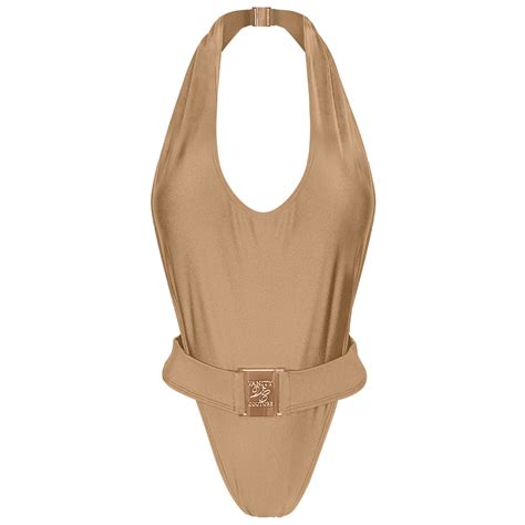 Sandra Luxury Open Side Halter Swimsuit With Belt Vanity Couture
