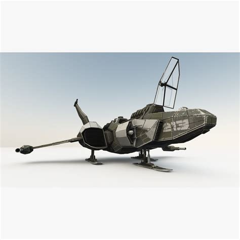 Space Force 1 Interceptor Light Assault Fighter Low Poly 3d Model Download Spaceship On
