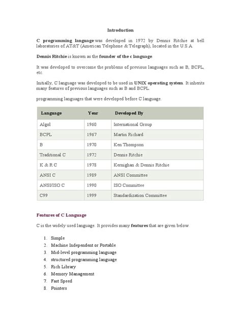 introduction to c and identifiers pdf c programming language