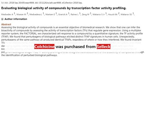购买colchicine Microtubule Associated Inhibitor 价格 Ic50 只能用于研究