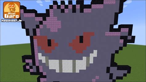 【ドット絵】ポケモンの一種、ゲンガーをマインクラフトで作ってみた【ポケットモンスター】【マイクラ 作り方】【asmr】 Youtube
