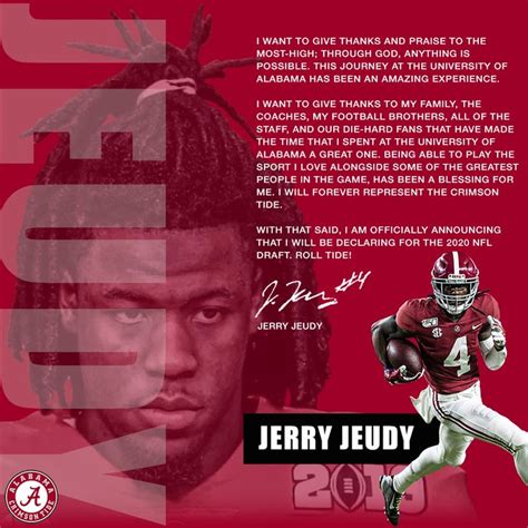 Jerry Jeudy Declares For Nfl Draft Latest Projections Mocks And Stock