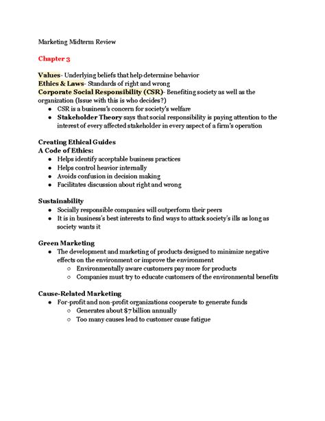 Marketing Midterm Review Ch3 Marketing Midterm Review Chapter 3