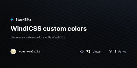 Windicss Custom Colors Stackblitz