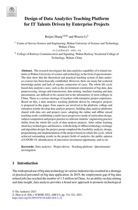 Pdf Design Of Data Analytics Teaching Platform For It Talents Driven