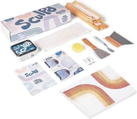 Sculpd Textured Canvas Kit Complete Art Set With Texture Paste Canvas Palette Knife Wall