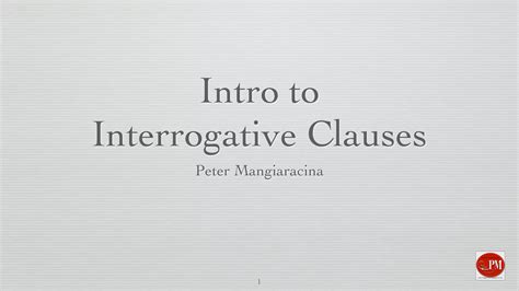 interrogative clauses ppt