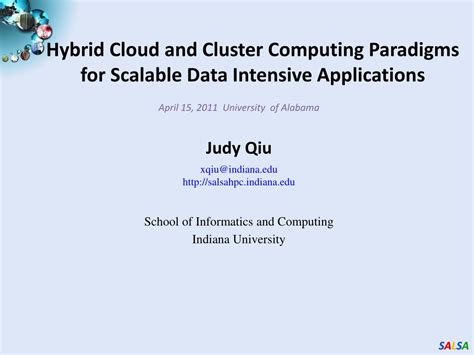 Ppt Hybrid Cloud And Cluster Computing Paradigms For Scalable Data Intensive Applications
