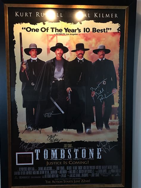 Tombstone Movie Poster Signed By Cast Coa Full Size 27x41 Etsy