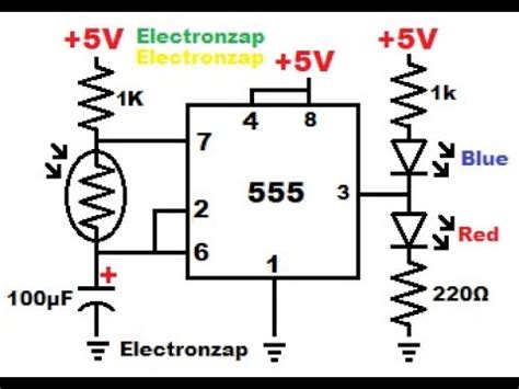 Light Dependent Resistor LDR Controlled Astable Mode Multivibrator 555