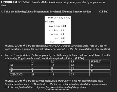Solved I Problem Solving Provide All The Iterations And