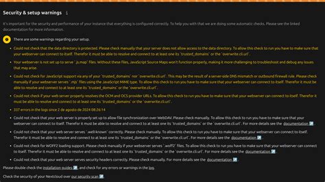Nextcloud Docker Multiple Warnings 📦 Appliances Docker Snappy Vm Ncp Aio Nextcloud