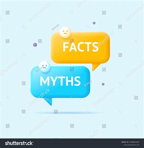 3d Myths Vs Facts Banner Concept Cartoon Style Royalty Free Stock