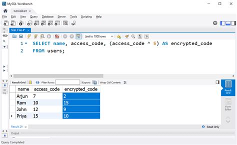 Sql Bitwise Xor Operator