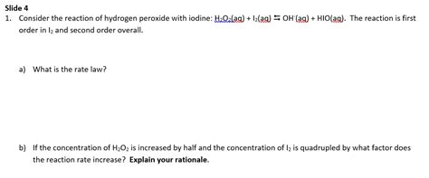 Solved Consider The Reaction Of Hydrogen Peroxide With
