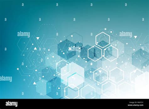 Structure Molecule And Communication Dna Atom Neurons Abstract Polygonal Structure With