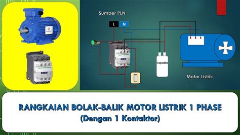 Rangkaian Bolak Balik Motor Listrik 1 Phase Dengan Kontaktor Youtube