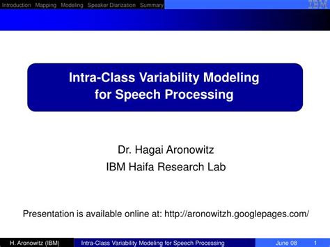 Ppt Intra Class Variability Modeling For Speech Processing Powerpoint