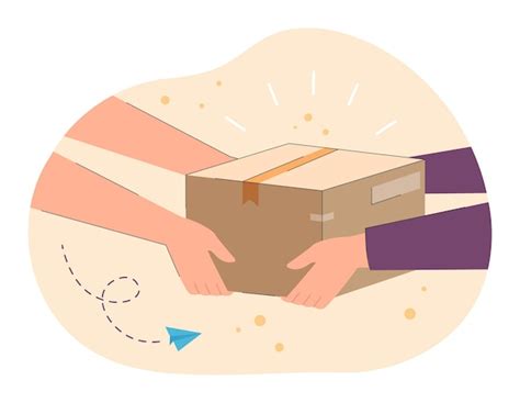 Premium Vector Hands Of Courier Passing Package To Hands Of Customer