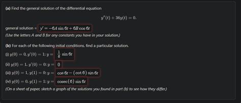 Solved A Find The General Solution Of The Differential