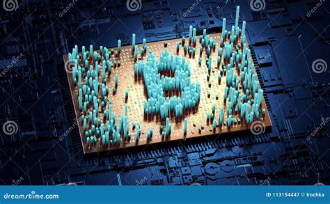 Abstract Numbers Random Motion In The Form Of Coins Bitcoin Stock Image