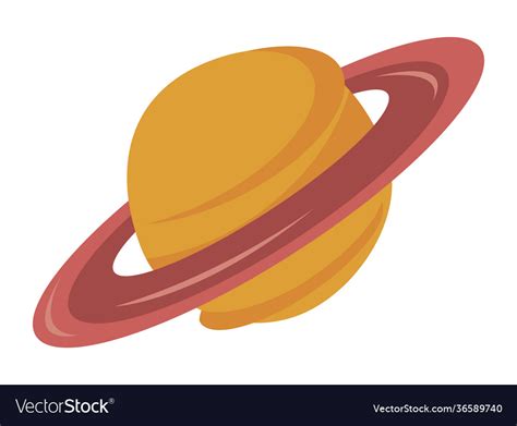 Cute Saturn Planet Royalty Free Vector Image Vectorstock