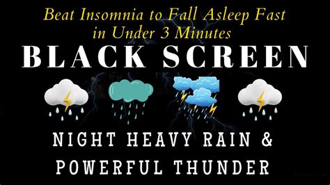 Black Screen Heavy Rain For Sleeping No Thunder Sleep Instantly With