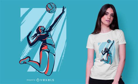 Female Volleyball Player T Shirt Design Vector Download