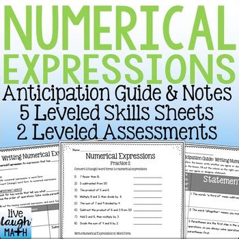 Numerical Expressions Notes Assessments Practice Worksheets TPT