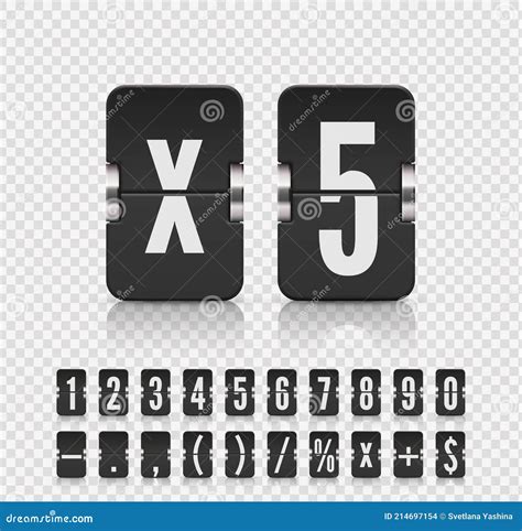 Vector Illustration Template Flip Number And Symbol Scoreboard On