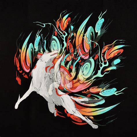 Okami Amaterasu T Shirt Black Elbenwald