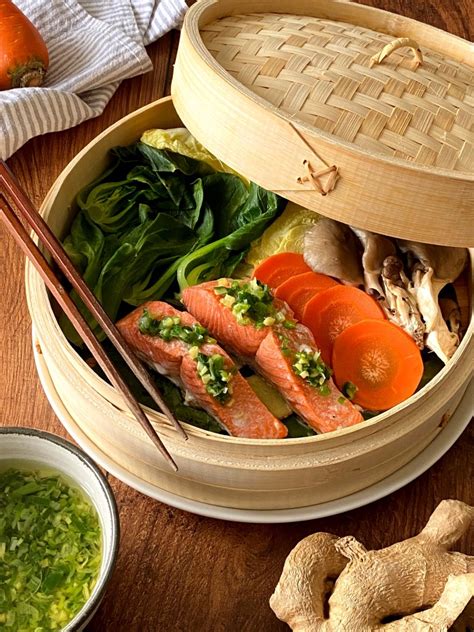 Steamed Salmon With Scallion Ginger Sauce Season And Serve