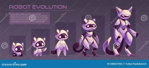 Ai Robot Character Evolution Infographic Vector Stock Vector