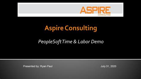 Peoplesoft Time And Labor Demo Youtube